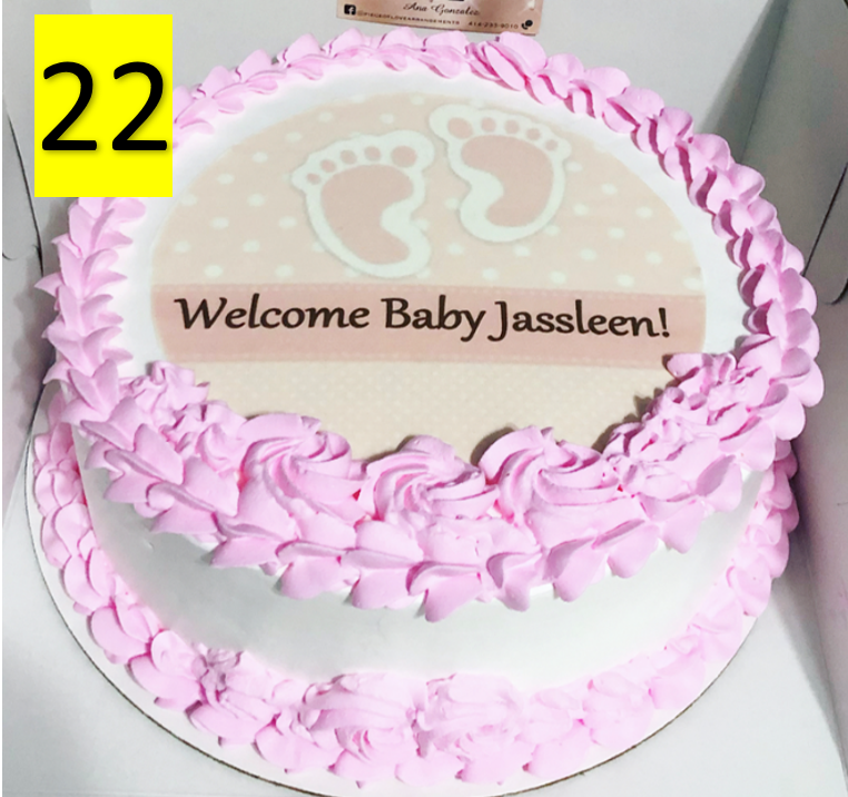 baby girl cake design welcome